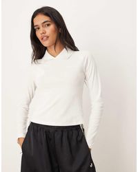 adidas Originals Long-Sleeve Crest Tee in White | Lyst UK