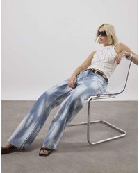 River Island Straight Leg Jeans High Rise Relaxed Cotton in White | Lyst UK