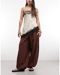 ASOS Cotton-nylon Blend Pull-on Balloon Pants in Natural | Lyst