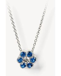 Aspinal of London Gold Aphrodite Teardrop Aquamarine & Diamond Pendant ...