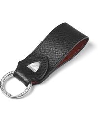 Aspinal of London Small Leather Loop Keyring in Green | Lyst UK