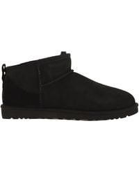UGG Classic Ultra Mini Embossed Sheepskin Classic Boots in Black for ...
