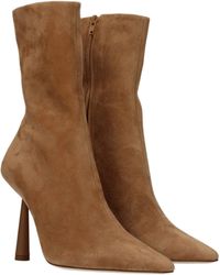 Gia Borghini Ninette Suede Boot in Natural | Lyst Gia Borghini Ninette Suede Boot in Natural | Lyst