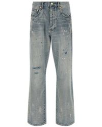 Purple Brand P011 Slash-Paint Jeans in Grey for Men | Lyst UK