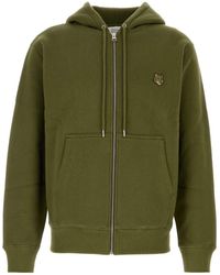 Maison Kitsuné Fox Head Patch Comfort Hoodie in Grey for Men | Lyst UK