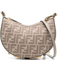 Fendi Denim-Effect Ff Jacquard Graphy Mini Bags in Blue | Lyst