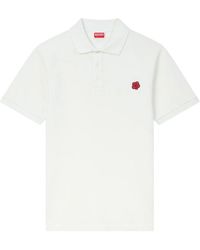 KENZO Boke Flower Patch Logo Embroidery Polo Shirt in Natural for Men ...