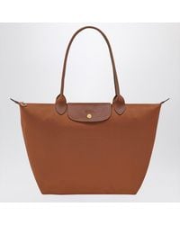 Longchamp Mocha Coloured Le Pliage L Bag in Black | Lyst