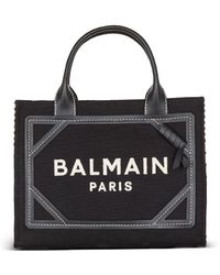 Balmain B-Army Shopper Small Bags in White | Lyst UK