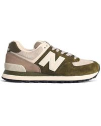 New Balance '574' Two-Tone Leather Sneakers in White for Men | Lyst