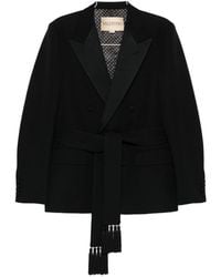 Valentino Garavani Double-Breasted Wool Felt Jacket in Black for Men ...