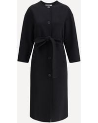 Aftercoat Buttoned Coat in Blue | Lyst