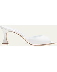 Manolo Blahnik Jadarona Leather Mule Sandals in Natural | Lyst