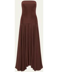 Esse Studios Illi Strapless Drop-Waist Dress in Purple | Lyst