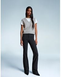 Bershka Soft Touch V-Neck Sweater in White | Lyst