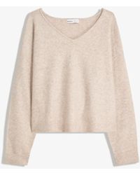 Bershka Soft Touch V-Neck Sweater in White | Lyst