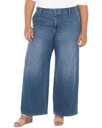 Liverpool Los Angeles Plus Wide Leg Pants in Brown | Lyst UK