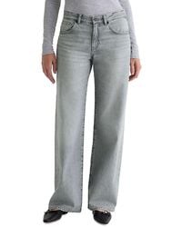 AG Jeans Adria Low Rise Wide Leg Jeans in Grey | Lyst UK