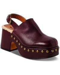 Free People Autumn Square Toe Studded & Faux Fur Trim High Heel ...