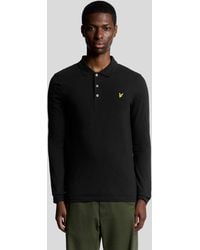 Lyle & Scott Long Sleeve Cotton Polo Shirt in White | Lyst UK