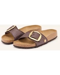 Birkenstock Pantoletten MADRID BIG BUCKLE RAFFIA in Natur | Lyst DE