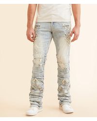 Smoke Rise Lazy Stacked Flare Stretch Jean in Natural for Men | Lyst