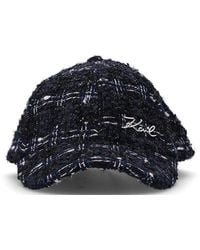 Karl Lagerfeld Signature Boucle Cap in White | Lyst UK