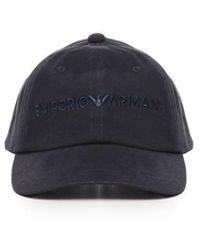 Emporio Armani Logo-Embroidered Baseball Cap in Brown for Men | Lyst UK