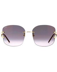 Cartier Square Frame Sunglasses in Brown | Lyst UK