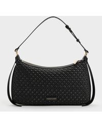 Charles & Keith Calla Woven Shoulder Bag in Brown | Lyst