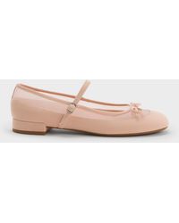 Charles & Keith Mulligan Mesh Mary Janes in Natural | Lyst UK