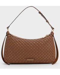 Charles & Keith Calla Woven Shoulder Bag in Black | Lyst
