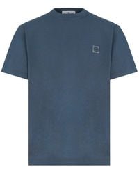 Stone Island Patch Logo 2100030 T Shirt in Blue for Men | Lyst UK