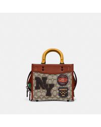 COACH Rogue Top Handle In Signature Textile Jacquard With Varsity ...