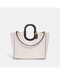 COACH Rae Tote In Colorblock in Red | Lyst