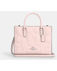 COACH Maggie Small Tote Bag In Signature Leather in Black | Lyst