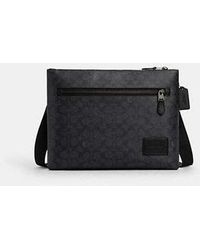 COACH Carrier Zip Crossbody Bag In Signature Canvas in Black for Men | Lyst