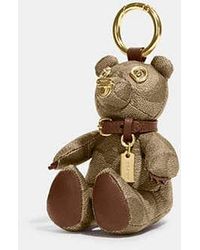 COACH Bear Bag Charm In Signature Shearling in Metallic | Lyst