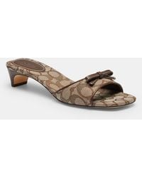 COACH Bow Thong Kitten Heel in Black | Lyst