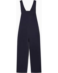 COS Wide-leg Dungarees in Black | Lyst UK