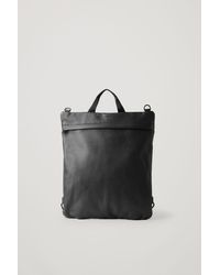 COS Leather Tote Bag in Black for Men - Lyst