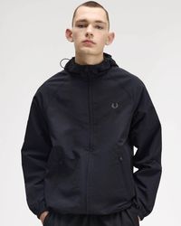 Fred Perry Taslan Hooded Shell Jacket in Green for Men | Lyst UK