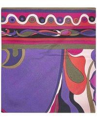 PUCCI Labirinto Orchidee-Print Silk Scarf in White | Lyst UK