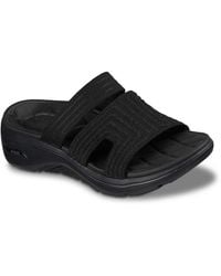 Skechers Go Walk Arch Fit 2.0 Leila Sandal in Brown | Lyst