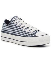 Converse Chuck Taylor All Star Gingham Platform Sneaker in White | Lyst