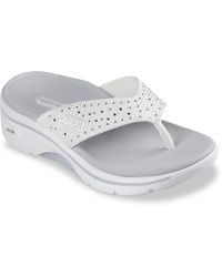 Skechers Go Walk Arch Fit 2.0 Leila Sandal in Brown | Lyst