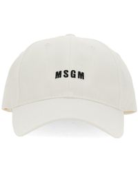 MSGM Baseball Cap in Grey | Lyst UK