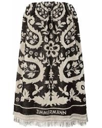 Zimmermann Rhiannon Terry Mini Dress in Black | Lyst UK