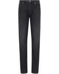 Jean J45 Coupe Classique En Denim Rinse Emporio Armani pour homme en coloris Bleu Lyst