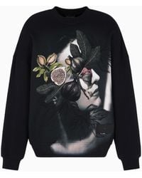 Emporio Armani Après Mountain Print Soft Jersey Sweatshirt in White for ...